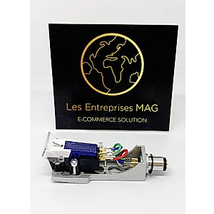 Cartridge and Stylus, needle and Silver Headshell with mounting bolts for Technics SL-1200, SL-1210, SL-1600, SL-1610, SL-1700, SL-235, SL-23A, SL-B2, SL-B202, SL-B205, SL-B3