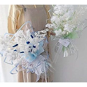 Color Border Transparent Red Flower Wrapping Paper Waterproof Waterproof Cellophane Gift Packaging Florist Bouquet Material 20 Sheets 22.8in x 22.8in