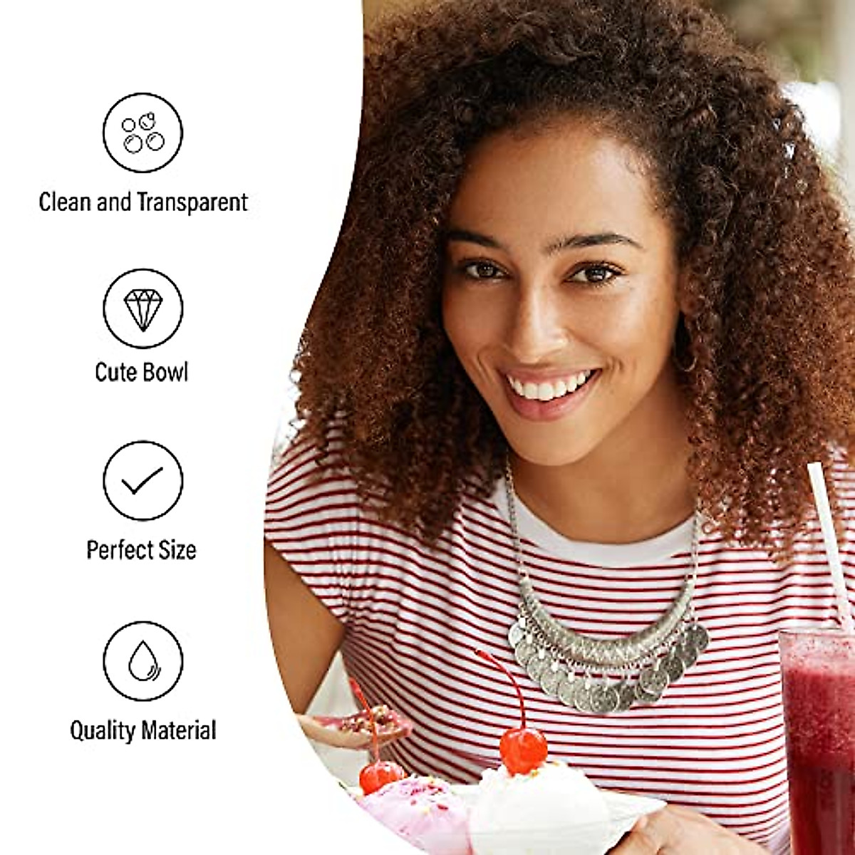 MT Products 12 oz. Clear Plastic Disposable Banana Split Boats/Perfect Size/Great Party Dish (30 Pieces) - Made in The USA