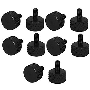 Aexit Computer PC Cleaning & Repair Graphics Card Aluminum Alloy Knurled Thumb Screws Black Computer Screws M3x6mm 10pcs