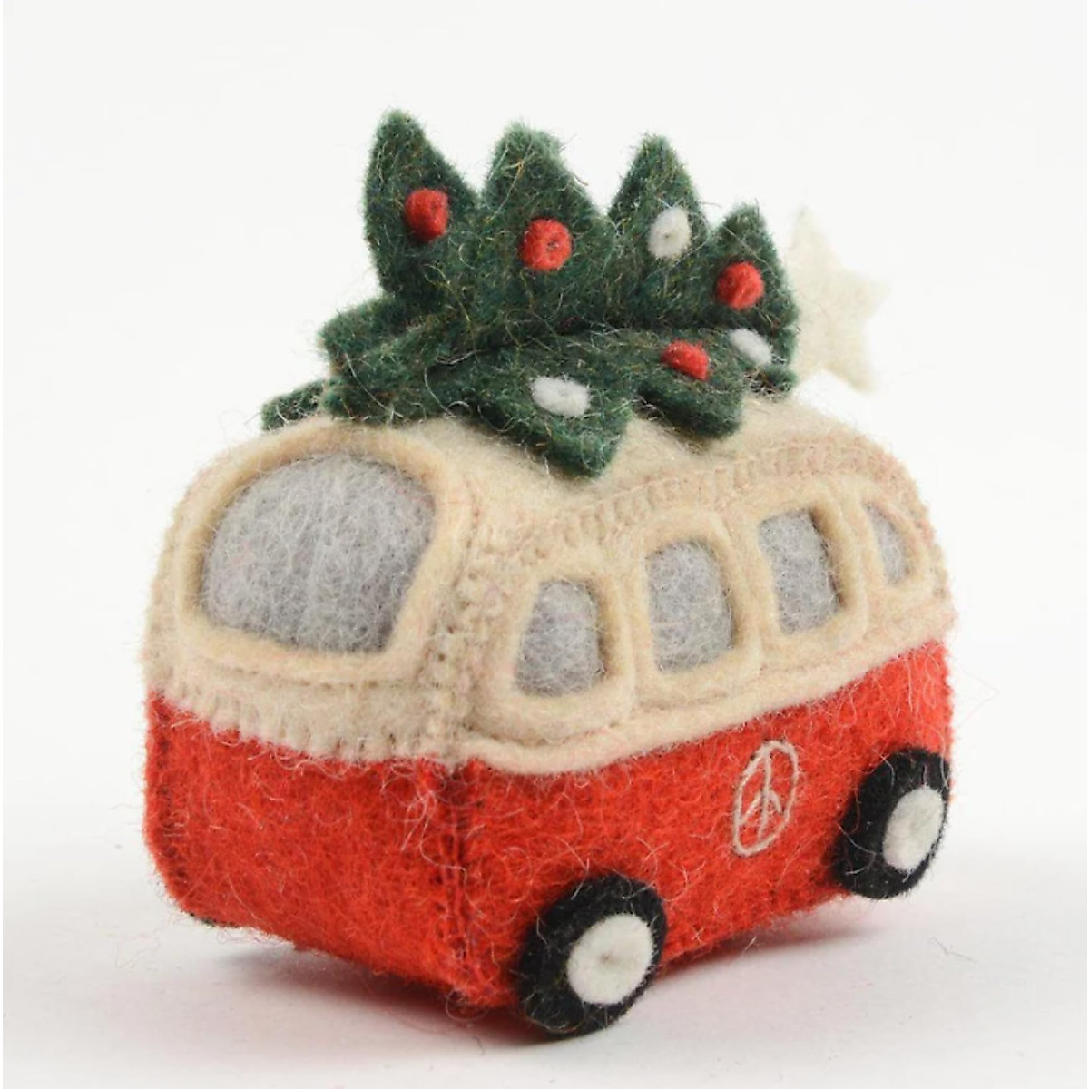 Hippie bus Christmas tree - Hand felt camper van decorations - Christmas decorations