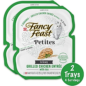 Fancy Feast Petites in Gravy Wet Cat Food Variety 5 Flavor Pack / 20 Servings/Beef, Chicken, Ocean Whitefish & Tuna, Salmon and Turkey