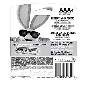 Energizer AAA Batteries, Max Triple A Alkaline, 4 Count (Pack of 5)