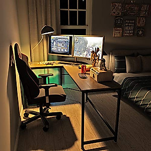 Weehom Reversible L Shaped Desk Corner Computer Desks for Home Office 66 Inch Large PC Laptop Gaming Table