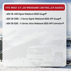 Replacement LSU 4.9 Lambda Wide Band O2 Oxygen Sensor - Replaces 17025, 0258017025 - Compatible with AEM 30-4110, 30-0300, 30-0310 - X Series AFR Inline Controller - UEGO Air and Fuel Ratio Wideband