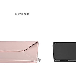 Comfyable Leather Tablet Sleeve Compatible for iPad Pro 12.9 inch M2 2022 M1 2021 3rd 4th 5th 6th Gen & Smart/Magic Keyboard with Pencil Holder - PVC Leather Envelope Sleeve Tablet Case for iPad, Pink