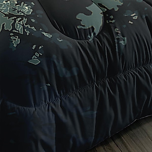 Ntlfup Deer Comforter Sets for Boys Kids Teens American Flag Camo Bedding Sets, Full Size Western Farmhouse Wild Animal Quilt Black White Home Decor 3 Pcs with 1 Comforter 2 Pillowcase