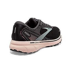 Brooks Women's Ghost 14 Neutral Running Shoe - Black/Pearl/Peach - 8 Medium