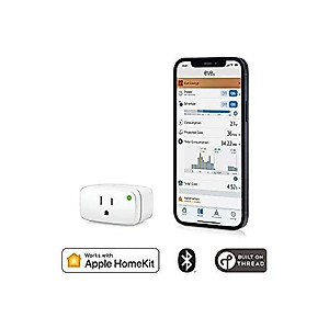 Eve Energy 2 Pack - Smart Plug & Power Meter with Built-in Schedules, Switch a Connected lamp or Device on & Off, Voice Control, no Bridge, Bluetooth Low Energy, Apple HomeKit, Bluetooth, Thread