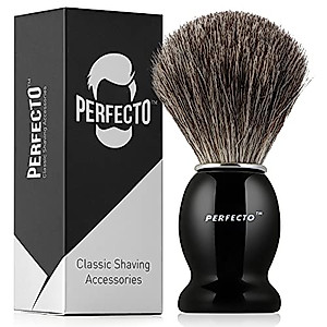 Perfecto Synthetic Bristles Shaving Brush For Men, Engineered for The Best Shave of Your Life. Shaving Brush - Shave Brush for Wet Shave for Safety Razor - Barbers Accessories, Gift For Him