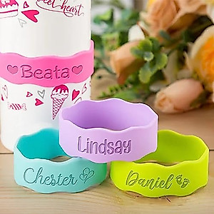 Personalized Water Bottle Name Bands, Custom Baby Bottle Labels for Daycare Name Reusable Water Bottle Labels