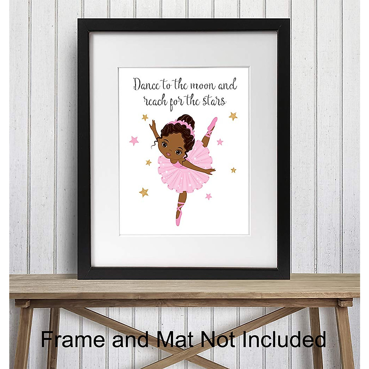 Black Wall Art for African American Girl Black Girl Gifts African American Girl Gifts - African American Wall Art - Afro Wall Art - Ballerina Wall Decor - African American Little Girls Room Decor 8x10