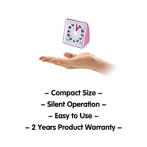 TWENTY5 SEVEN Countdown Timer 3 inch; 60 Minute 1 Hour Visual Timer - Classroom Teaching Tool Office Meeting, Countdown Clock for Kids Exam Time Management - Pink