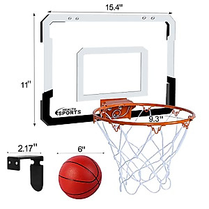 Xucutu Indoor Mini Basketball Hoop for Door - Foldable Over The Door Basketball Hoop Indoor for Kid with 4 Balls for Wall & Room Basketball Toy Gift for Boy Kids Teens