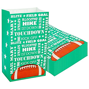 Juvale 36 Pack Football Snack Bags for Kids Sports Birthday Supplies, Party Favors, Treats (5.3 x 8.7 x 3.3 In)