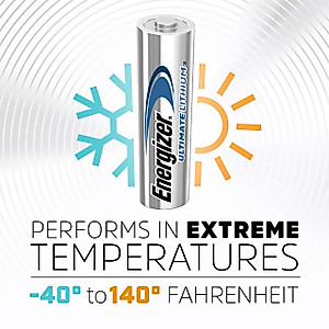 Energizer Ultimate Lithium AA Batteries, World's Longest Lasting Battery for High-Tech Devices (4 Each), Black (EVEL91BP4)