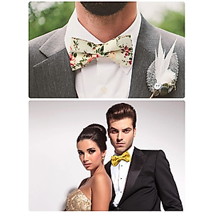 Jecery 30 Pieces Elegant Pre Tied Bow Ties for Men with Adjustable Floral Neck Band Bowties for Pre Tied Set