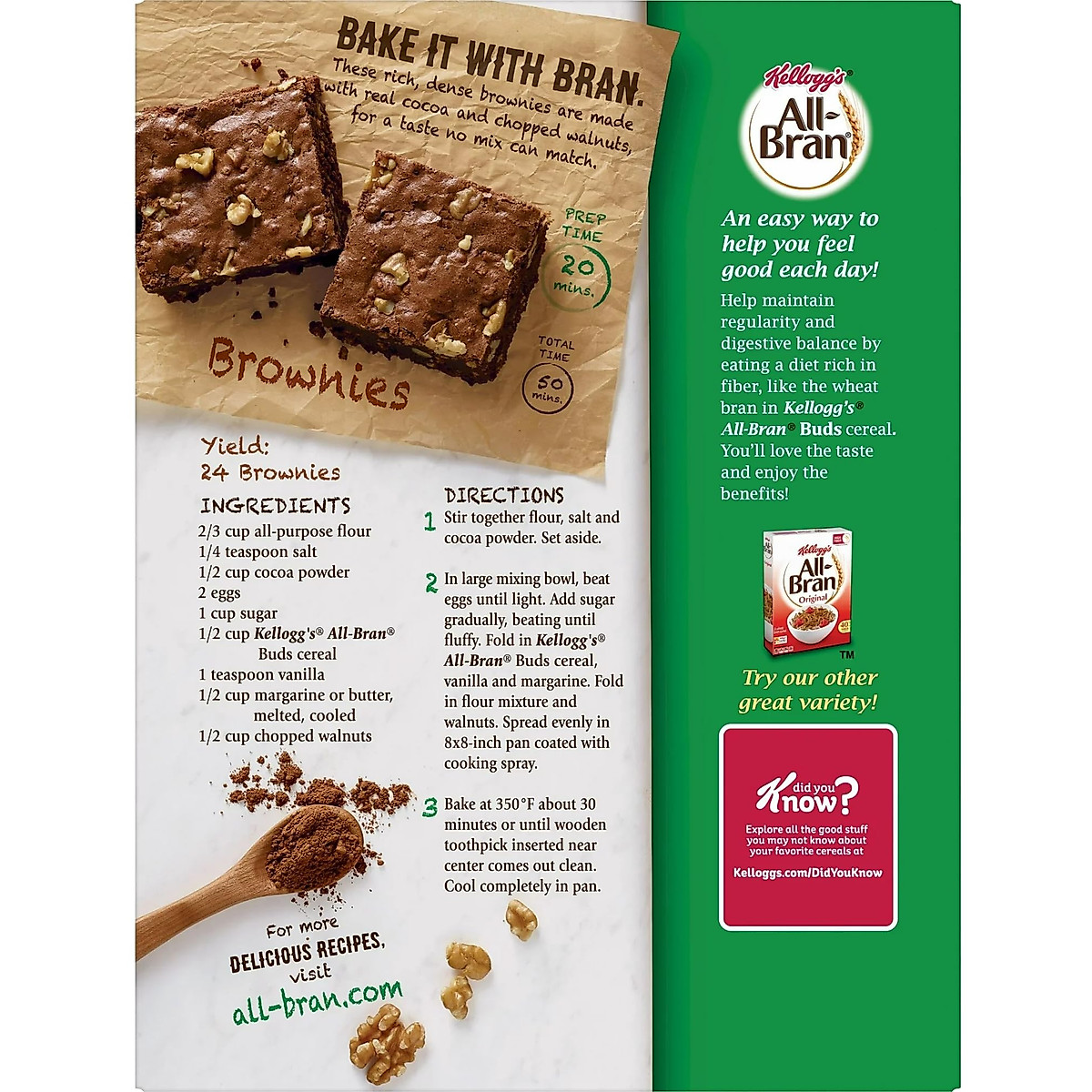 Kellogg's All-Bran Buds Cereal, 22 Ounce Box (Pack of 2) with By The Cup Cereal Bowl