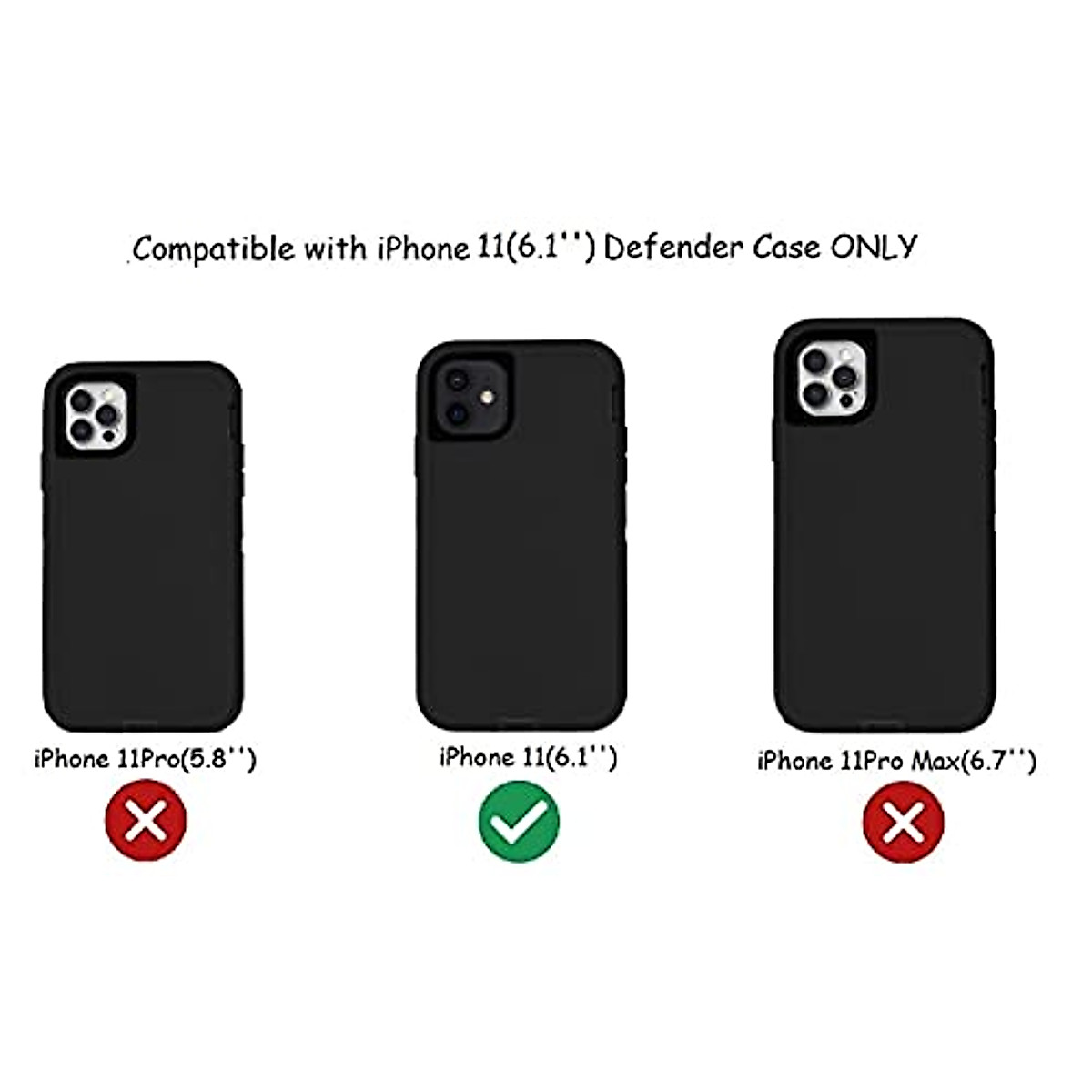2 Pack Holster Belt Clip Replacement Compatible with OtterBox Defender Series Case for Apple iPhone 11 (6.1") ONLY (Belt Clip Only, Not Including The Case)