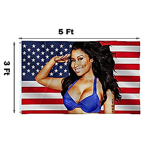 SOULBUTY Ni-c-ki American Flag 3x5 Outdoor Indoor Flag USA for Wall-Double Stitched- Polyester with Brass Grommets (3X5)