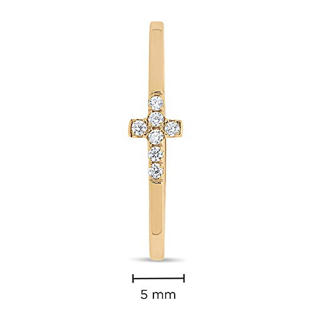 Milla Cross Rings for Women - 925 Sterling Silver Rings & 14K Gold Plated Rings - Christian Gifts for Women, Catholic Gifts, Religious Gifts for Women (14K Gold Plated, Size 7)