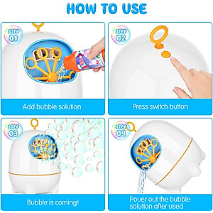 Victostar Bubble Machine, Automatic Bubble Machine for Kids with Bubbles Solutions (17 oz Total) Bubble Blowing for Outdoor Indoor