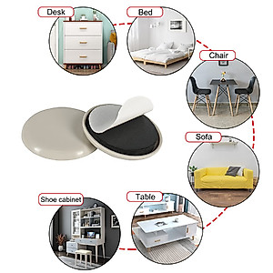 Furniture Sliders, 12pcs Furniture Movers 2 Inch Moving Pads Self Adhesive Gliders for Carpet and Hardwood Floors(Beige)