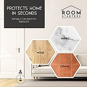 Kick Down Door Stop Ultra Grip Rubber Replacement Tip 10 Pack with Screw by ROOM STARTERS Style 1 (Black, 10 Pack)