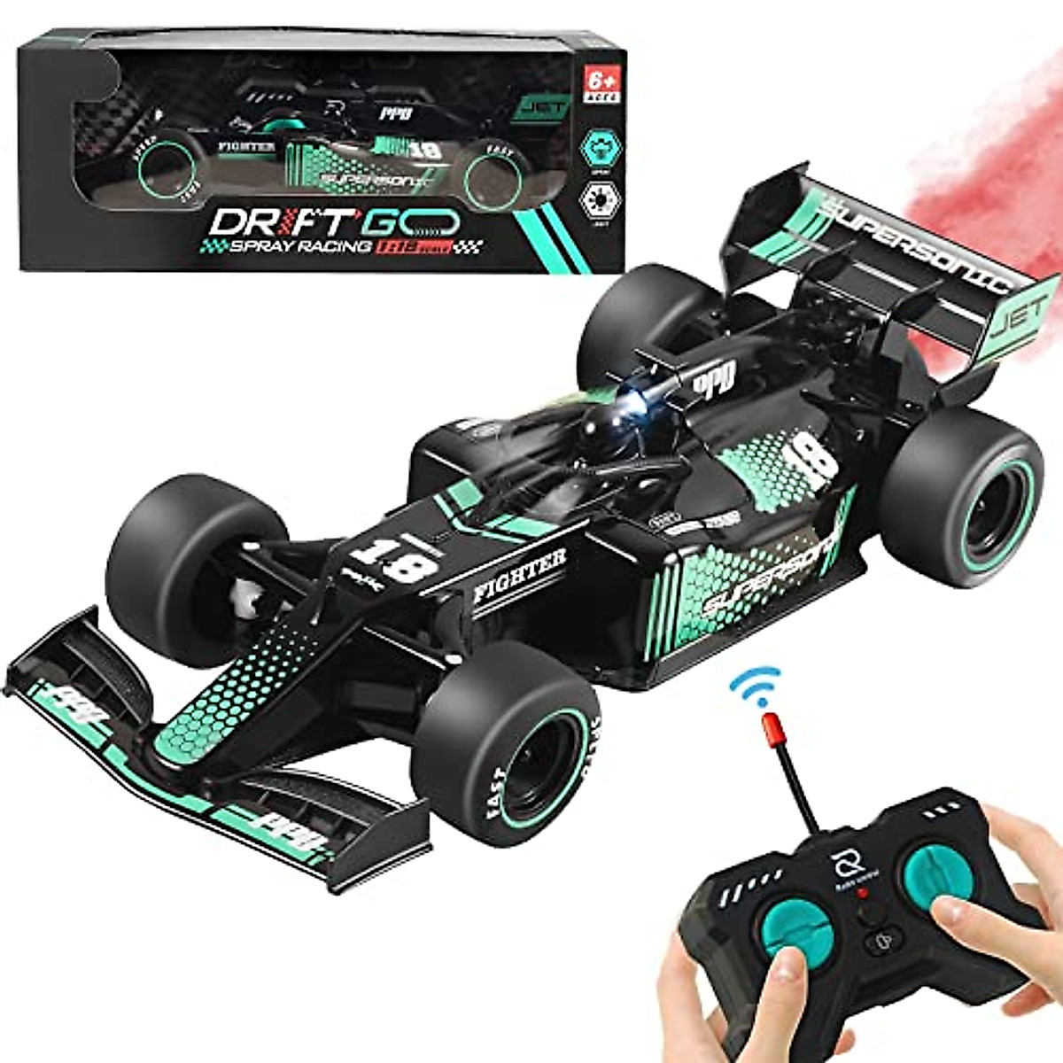 DOLIVE F1 Remote Control Car, 1:18 RC Car for Boys Toys Age 6-8, Model RC Drift Cars Display Scale High-Speed Fast Hobby Racing Batteries Rotating Toy, Birthday Gift for Ages 8-13