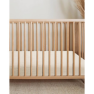 Crib Sheets for Boys Girl, Fitted Baby Toddler Bed Sheets 28" x 52", Neutral Muslin Cotton Crib Mattress Bedding Soft and Breathable Comfort(Pale Yellow)