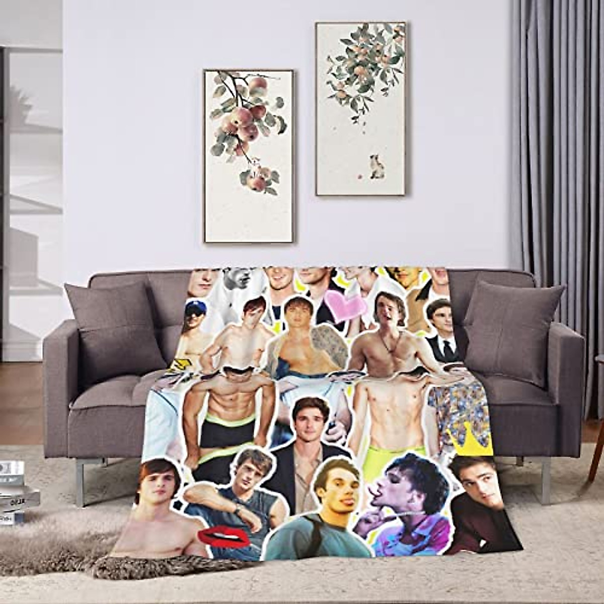 Blanket Jacob Elordi Soft and Comfortable Warm Fleece Blanket for Sofa, Office Bed car Camp Couch Cozy Plush Throw Blankets Beach Blankets