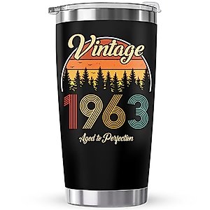 ZAGKOO 61th Birthday Gifts For Women, Men - 60th Birthday Decorations Women, Men - 1963 Birthday Gift Ideas For Men, Women - 61th Birthday Gift Ideas - Happy 61th Birthday, Turning 61 Cup