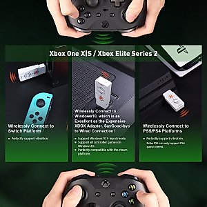 Controller Adapter, BIGBIG WON Wireless Bluetooth Controller Adapter for Xbox One X|S/Elite Series 2/PS5/PS4/Switch Pro Wireless Console Adapter for PS5/PS4/Switch/Windows 10 PC with a OTG Cable (1pc)