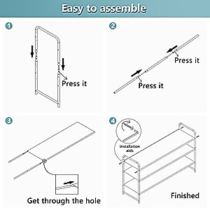 AOODA 3-Tier Long Shoe Rack for Closet Stackable Wide Shoe Shelf Organizer and Storage for Floor, Entryway (Bronze)