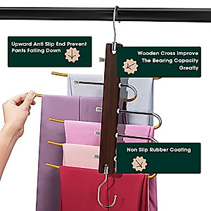 Ulimart Multi Functional Pants Rack -2 Pack- Pants Hanger 5-Layers Pants Hangers Space Saving,Pants Hangers for Men for Scarves Trousers Slack,Pants Organizer for Closet
