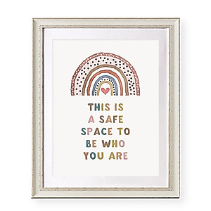 This Is A Safe Space To Be Who You Are, Boho Classroom Decor, Classroom Poster, Teacher Gifts, Classroom Decor, Classroom Signs For Walls, School Counselor Wall Decor, Unframed (8X10 INCH)