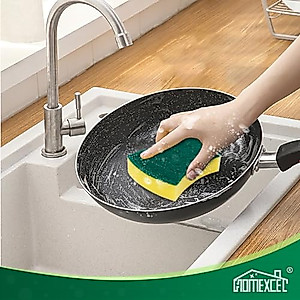 HOMEXCEL Scrub Sponges Kitchen 50 Count, Heavy Duty Dish Sponge for Cleaning, Dual Sided Powerful Scrubbing Sponge for Washing Dishes, Pots, Pans and Surfaces