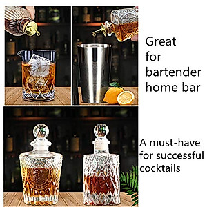 LINALL Bitters Bottle- Set of 2 Glass Dasher Bottle, Decorative Bottles with Zinc Alloy Dash Top for Cocktail,Great Bar Tool for Home Bar, Bartender, DSBT2 (2)
