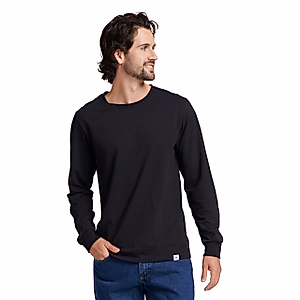 Russell Athletic Mens Cotton Performance Long Sleeve T-Shirts T Shirt, Black, Small US