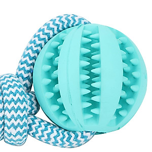 Dog Rope Toys Outdoor Cotton Rope Puzzle Balls for Puppy Small Medium Dogs Interactive Chew Toys for Aggressive chewers Rubber Dog Chewing Toys Pet Supply for Puppy Pet Dog Indoor Outdoor Dog(Blue)