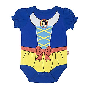 Disney Princess Snow White Belle Aurora Infant Baby Girls 5 Pack Bodysuits Aurora, Snow White, Ariel, Cinderella, Belle 18 Months