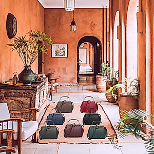 Tipiho Women Wedding Vintage Pu Handbag - Kiss Lock Antique Minimalist Purse(Blue)