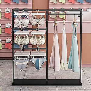 Coat Rack Stand, Underwear Display Stands, Freestanding Clothing Store Boutiques Retail Lingerie Garment Rack, Wall Mounted Clothes Rack, Commercial Shelves for Socks Bra Panties Scarves Storage