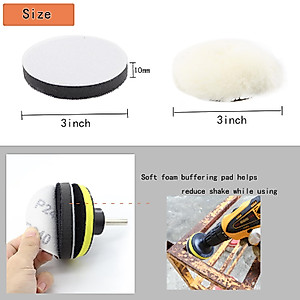 130pcs Sandpapers 3Inch Grit 60-10000 Wet Dry Sander Sheets w 1/8"&1/4" Shank Backer Plate, M10 Backing Pad, Interface Pad Grinding Abrasive Sponge Sanding Disc for Wood Car Polishing Headlight Cleane
