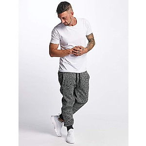 Southpole mens Basic Fleece Marled Jogger Sweatpants, Black(marled), Large US