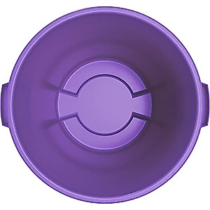 Carlisle FoodService Products Bronco Purple 32 Gallon Round Waste Bin Trash Container - 84103289 - Pack of 4