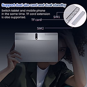 Qinlorgo HD Tablet, 1920x1200 Resolution 100-240V 10.1in Tablet 2.4G 5G WiFi for Writing for Android8.1 (US Plug)