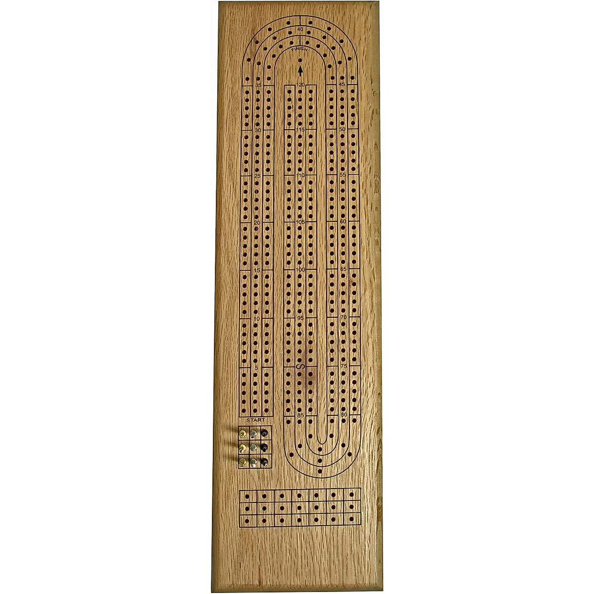 WE Games- Classic Wooden Cribbage Board Game Set- Solid Oak