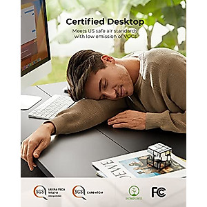 Marsail Standing Desk Adjustable Height, 48x24 Inch Electric Standing Desk with Storage Bag, Stand up Desk for Home Office Computer Desk Memory Preset with Headphone Hook