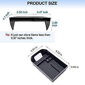JDMCAR 2PCS Center Console Organizer Tray and Armrest Storage Box compatible with Toyota RAV4 2024 2023 2022 2021 2020 2019 and 2021-2024 RAV4 Prime Insert Secondary Storage Box Accessories